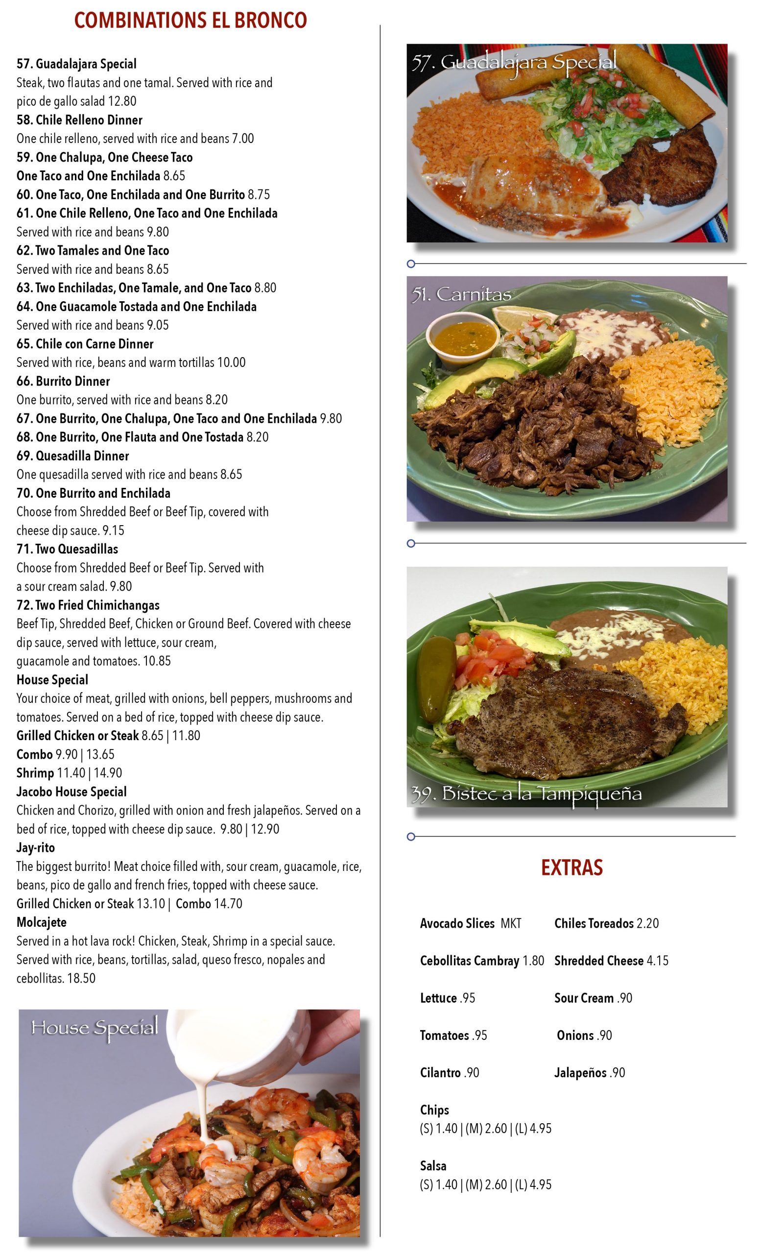 Our Menu - El Bronco