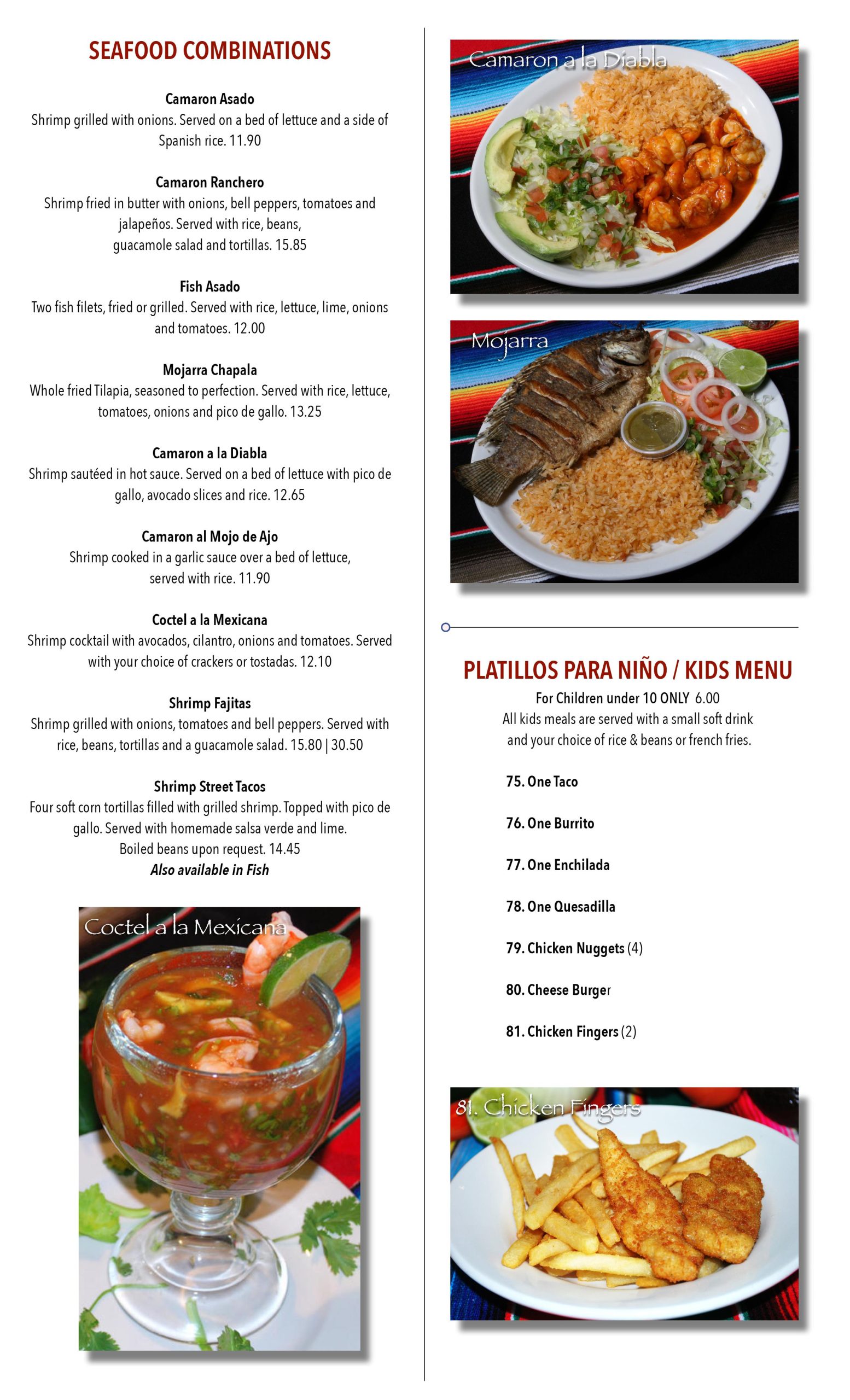 Our Menu - El Bronco